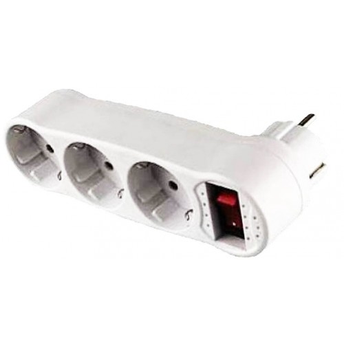 FICHA TRIPLA COM INTERRUPTOR 16A - FICHAS ELECTRICAS - MATERIAL ELECTRICO