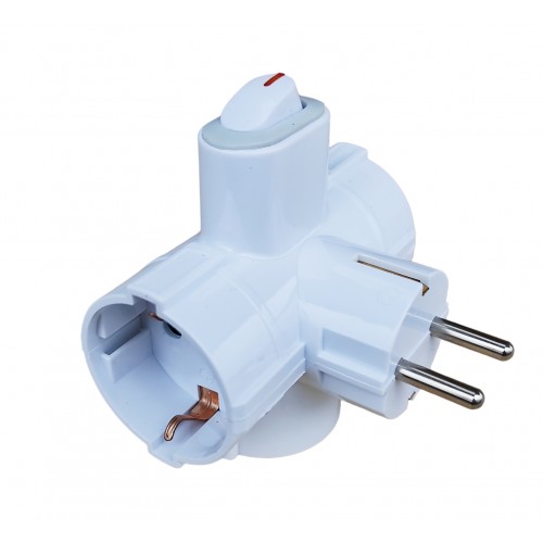 FICHA TRIPLA REDONDA COM INTERRUPTOR 16A - FICHAS ELECTRICAS - MATERIAL ...