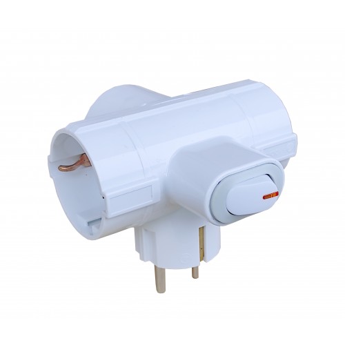 FICHA TRIPLA REDONDA COM INTERRUPTOR 16A - FICHAS ELECTRICAS - MATERIAL ...